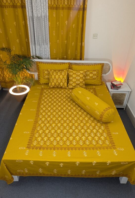 Luxury Hand Block Printed King Size Cotton Bedsheet Set – 100% Twill ...